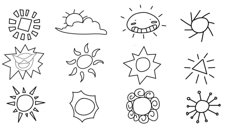 太阳简笔画的步骤画法 大大的光环 - 简笔画